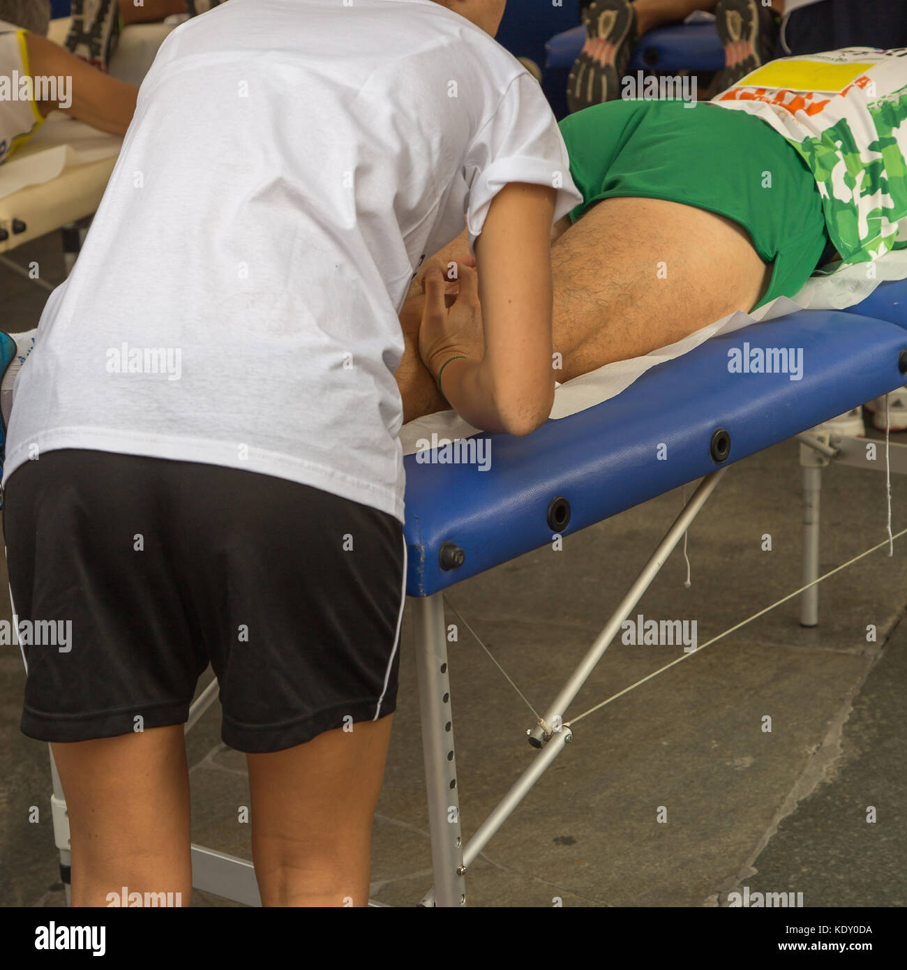 Athlete's Muscles Massage after Sport Workout Stock Photo - Alamy