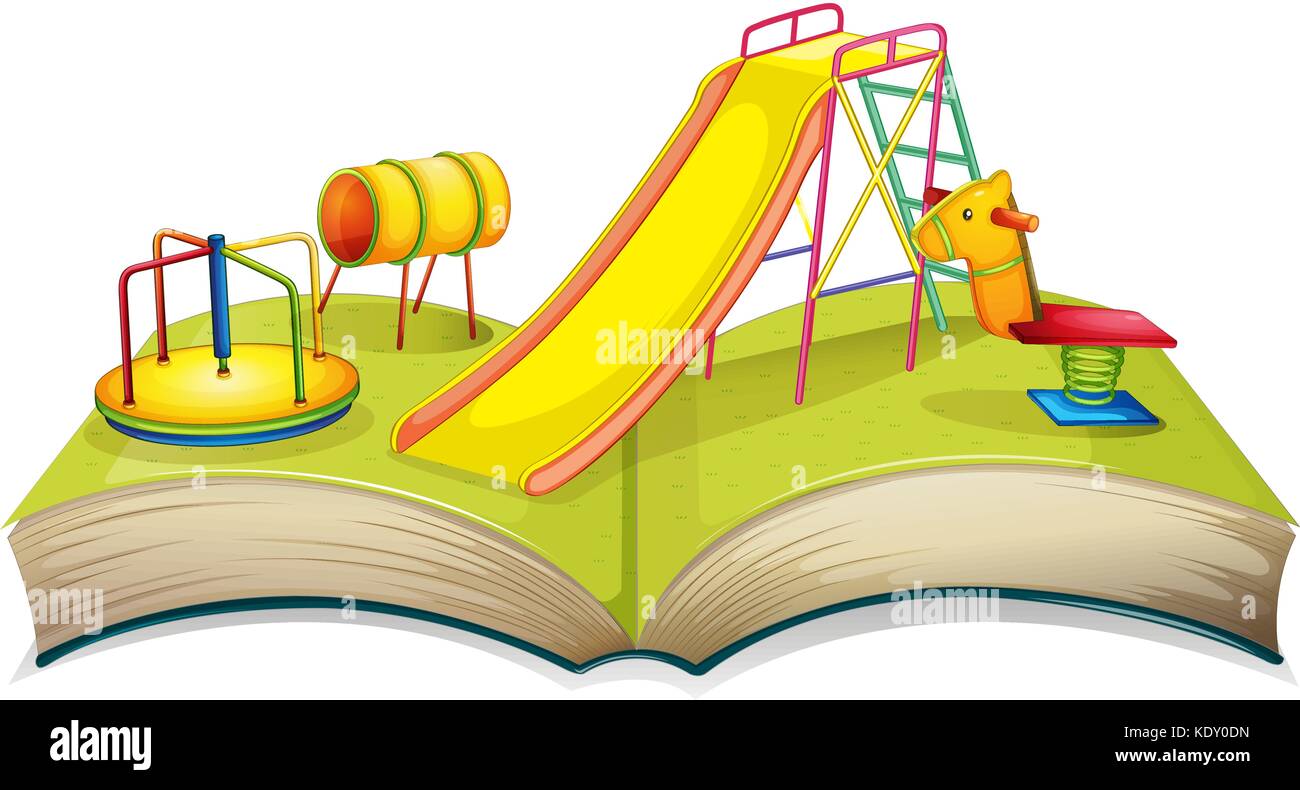Book with playground scene illustration Stock Vector Image & Art - Alamy