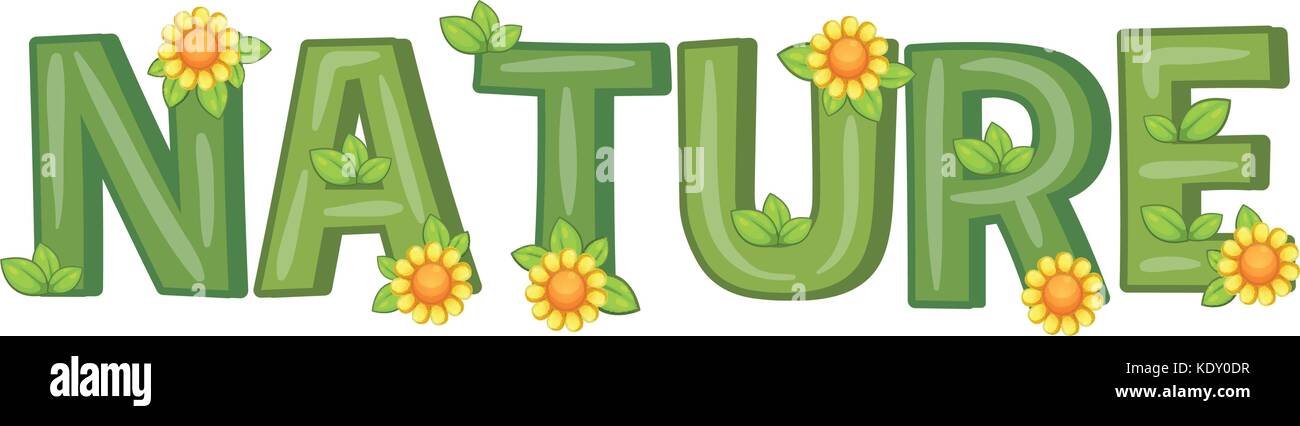 Font design with word nature illustration Stock Vector Image & Art - Alamy