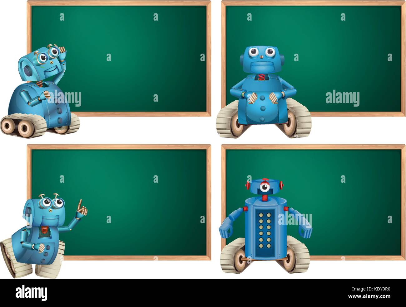 Board template with blue robot illustration Stock Vector Image & Art ...