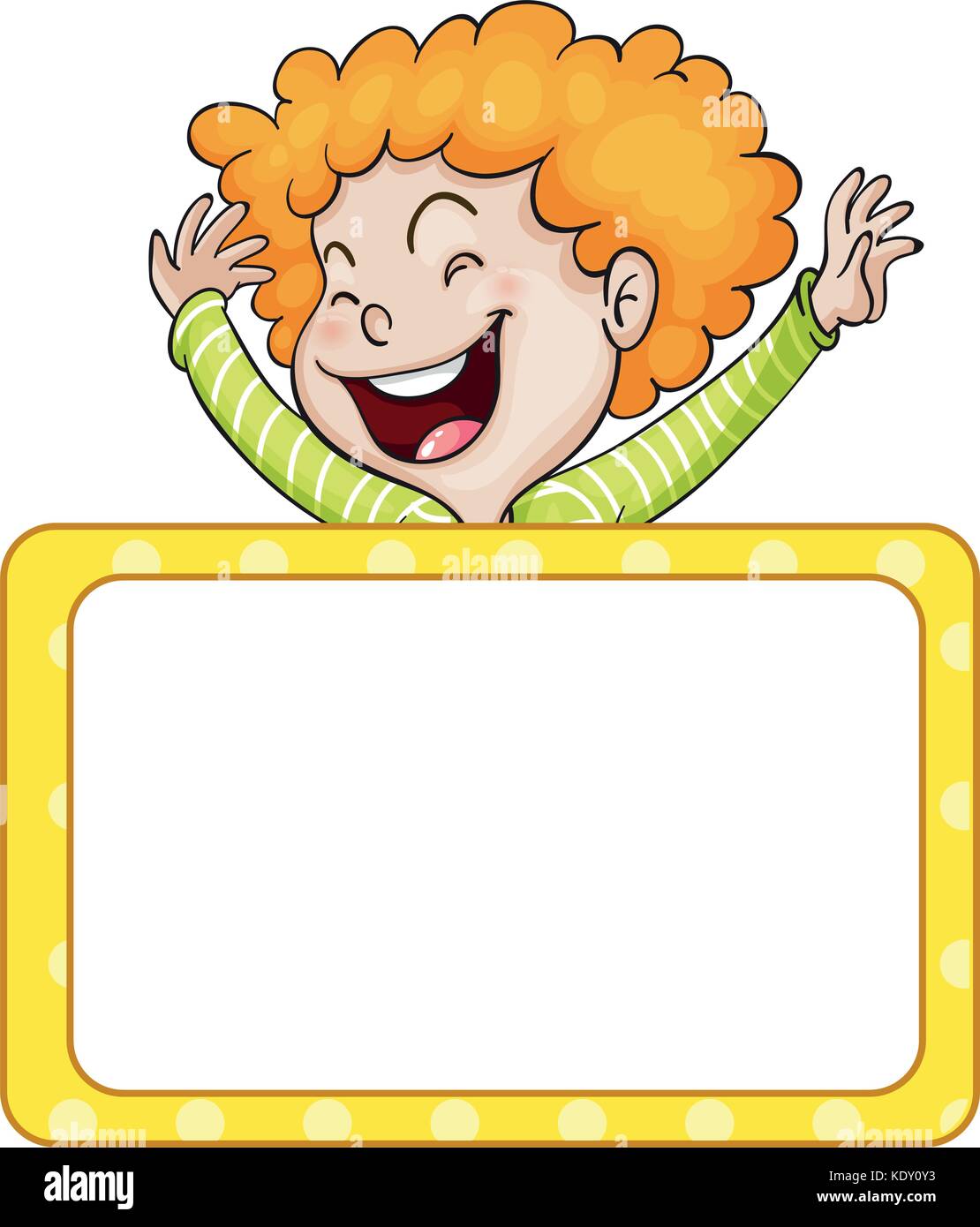 Border template with happy boy illustration Stock Vector Image & Art ...