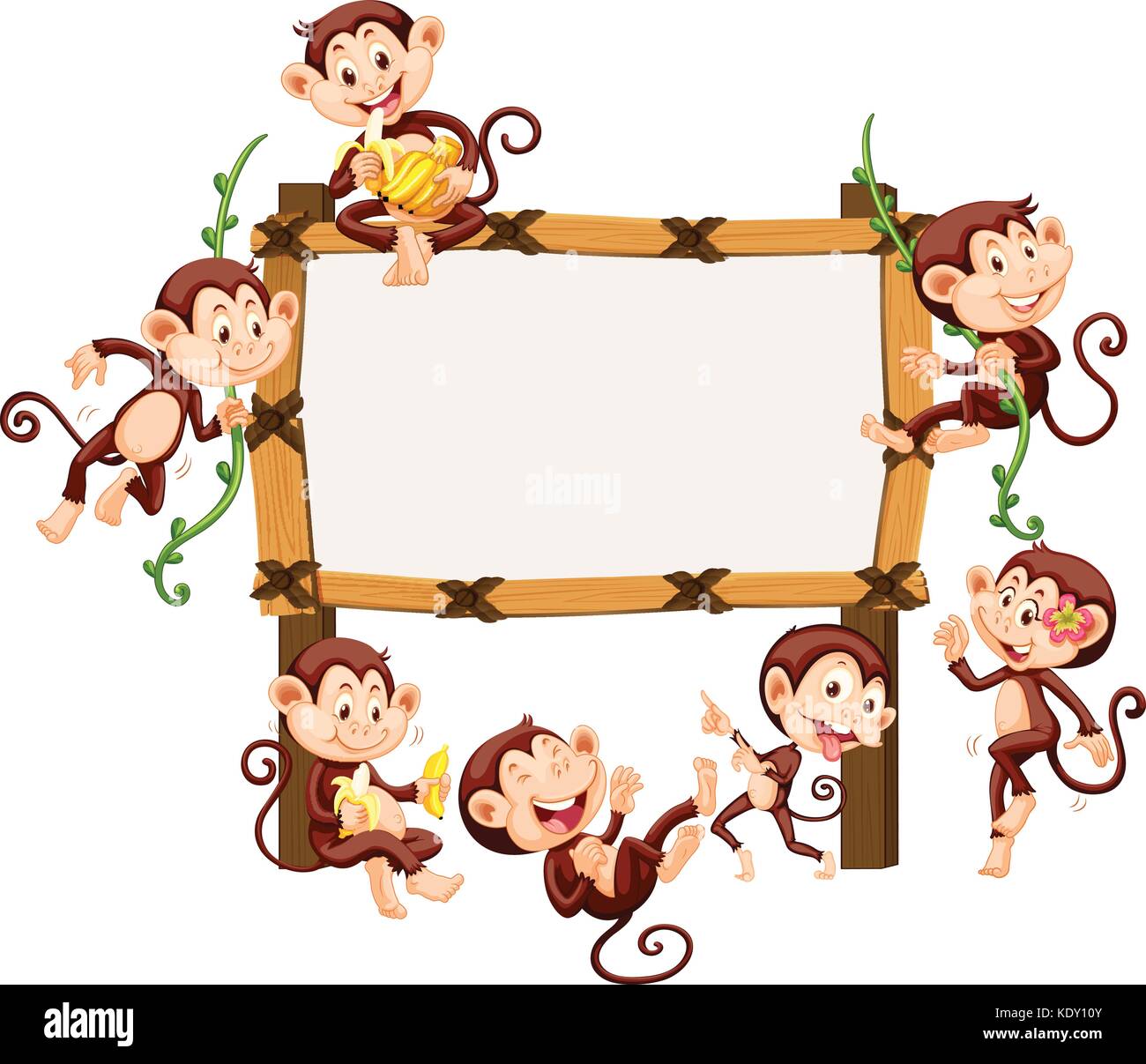 Frame template with monkeys illustration Stock Vector Image & Art - Alamy