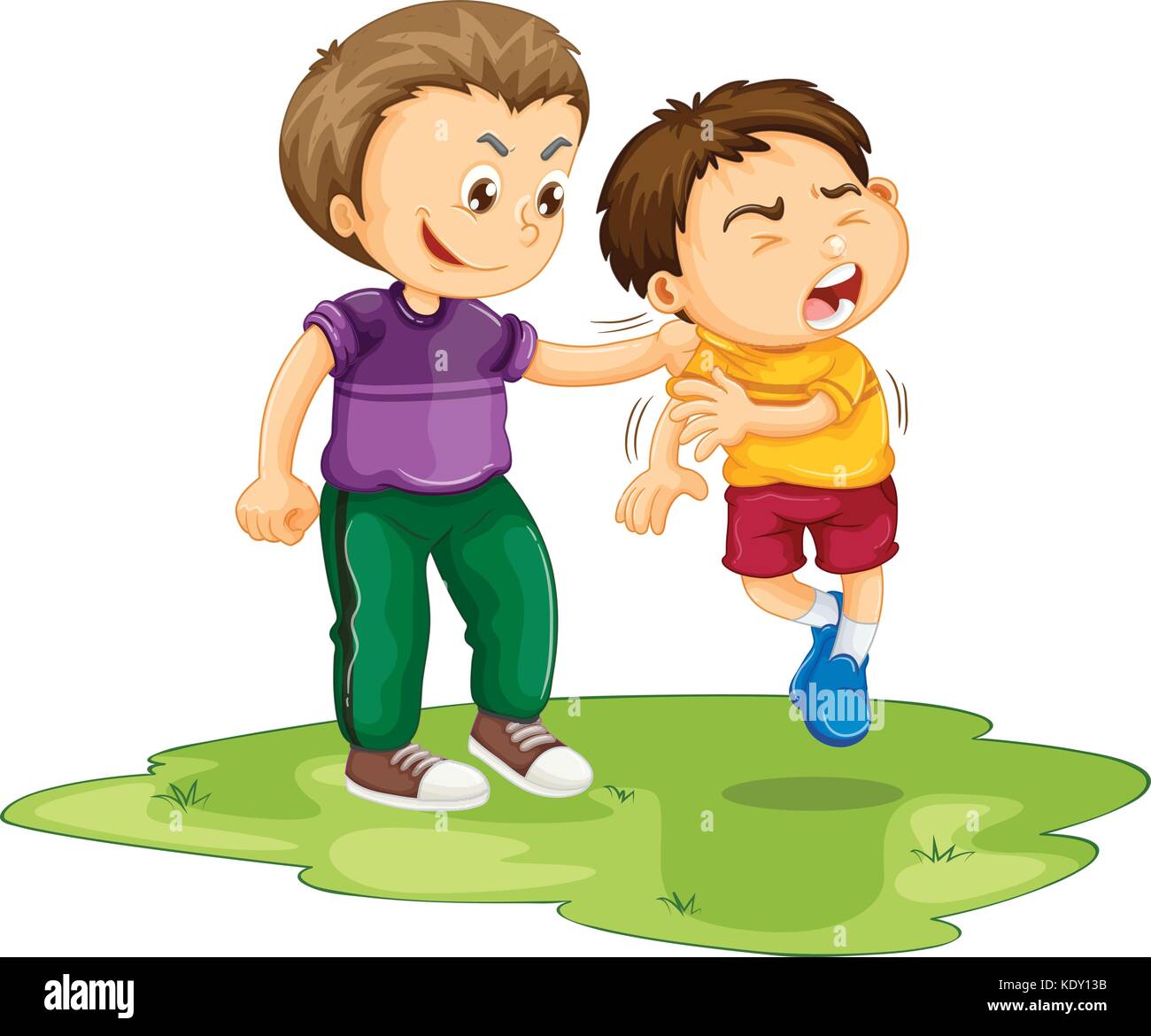 Big boy picking up on little boy illustration Stock Vector Image & Art ...