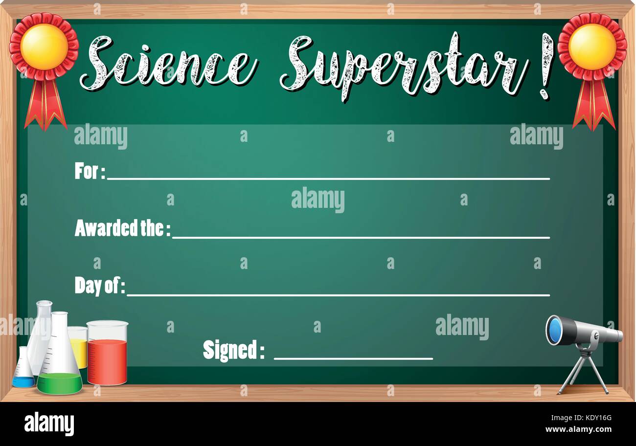 Certificate template for science superstar illustration Stock Vector ...