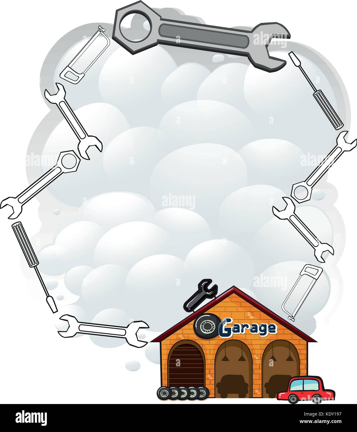 Border template with handtools illustration Stock Vector Image & Art ...