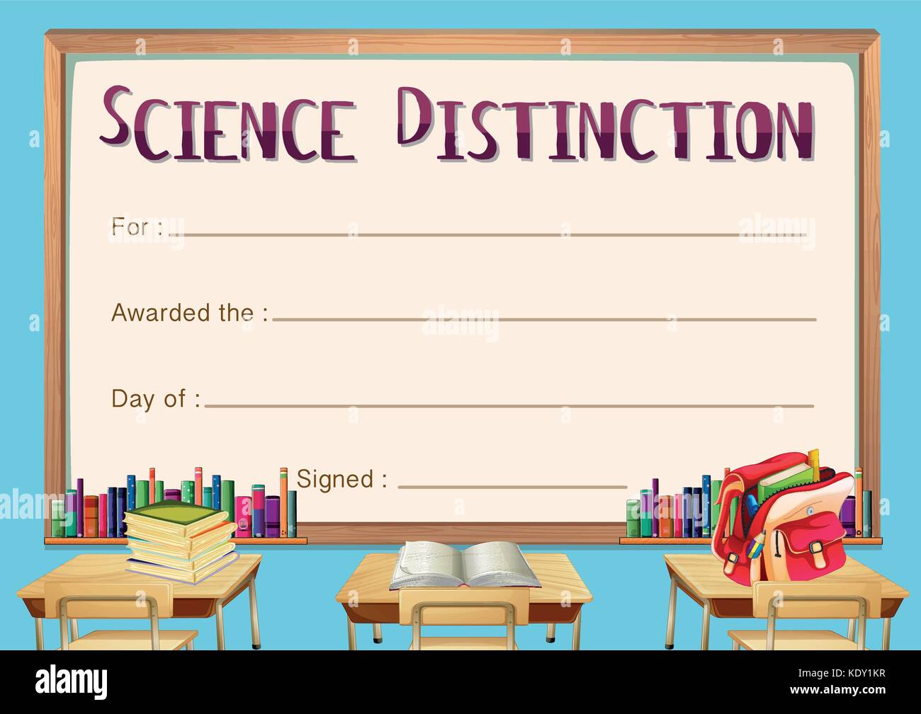 Certificate template for science distinction illustration Stock Vector ...