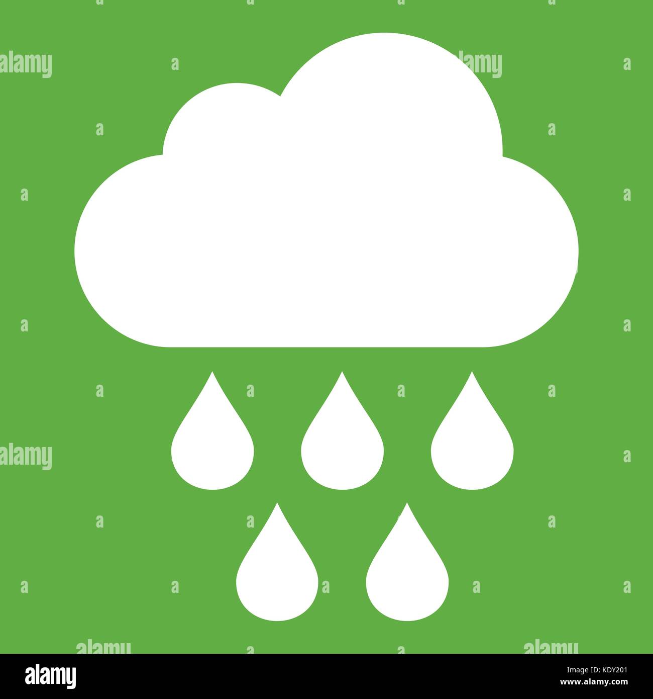 Cloud with rain drops icon green Stock Vector Image & Art - Alamy