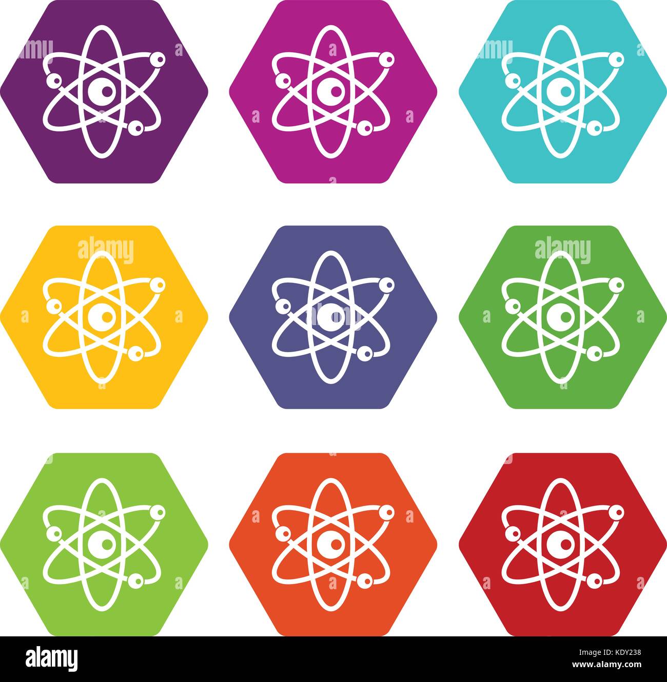 Molecules of atom icon set color hexahedron Stock Vector Image & Art ...