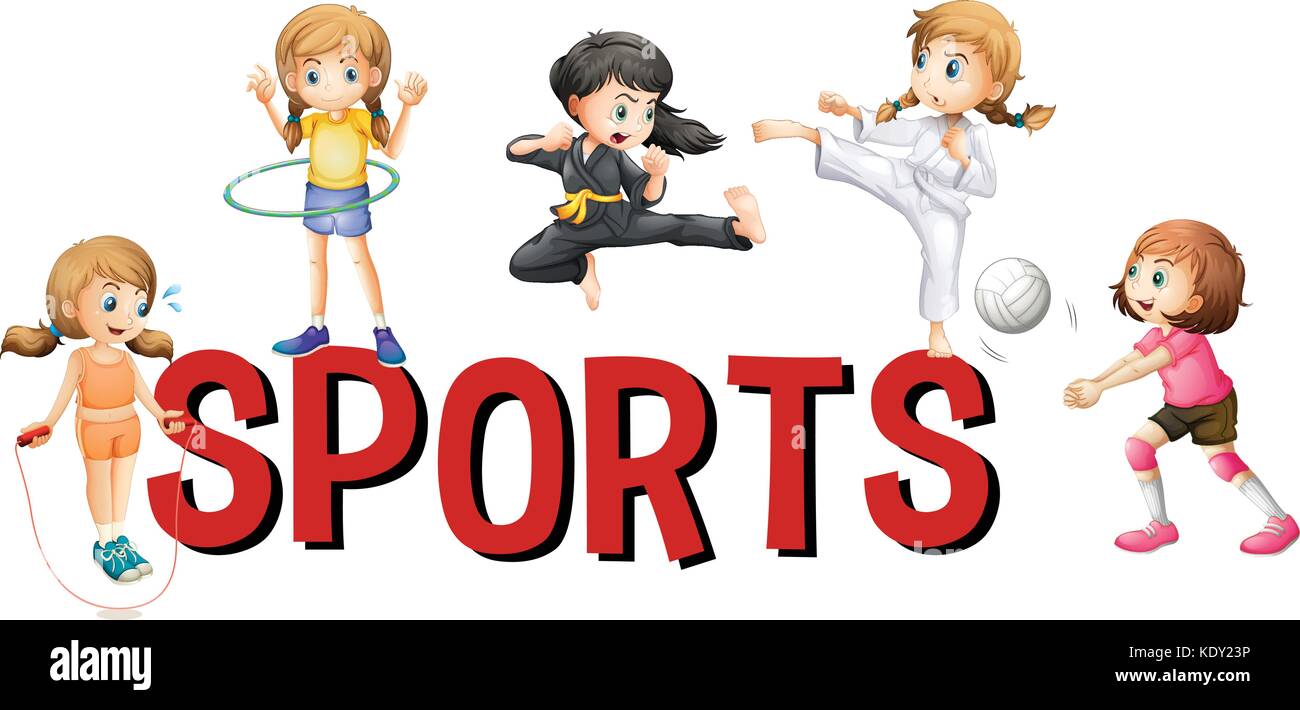 Font design for word sports illustration Stock Vector Image & Art - Alamy