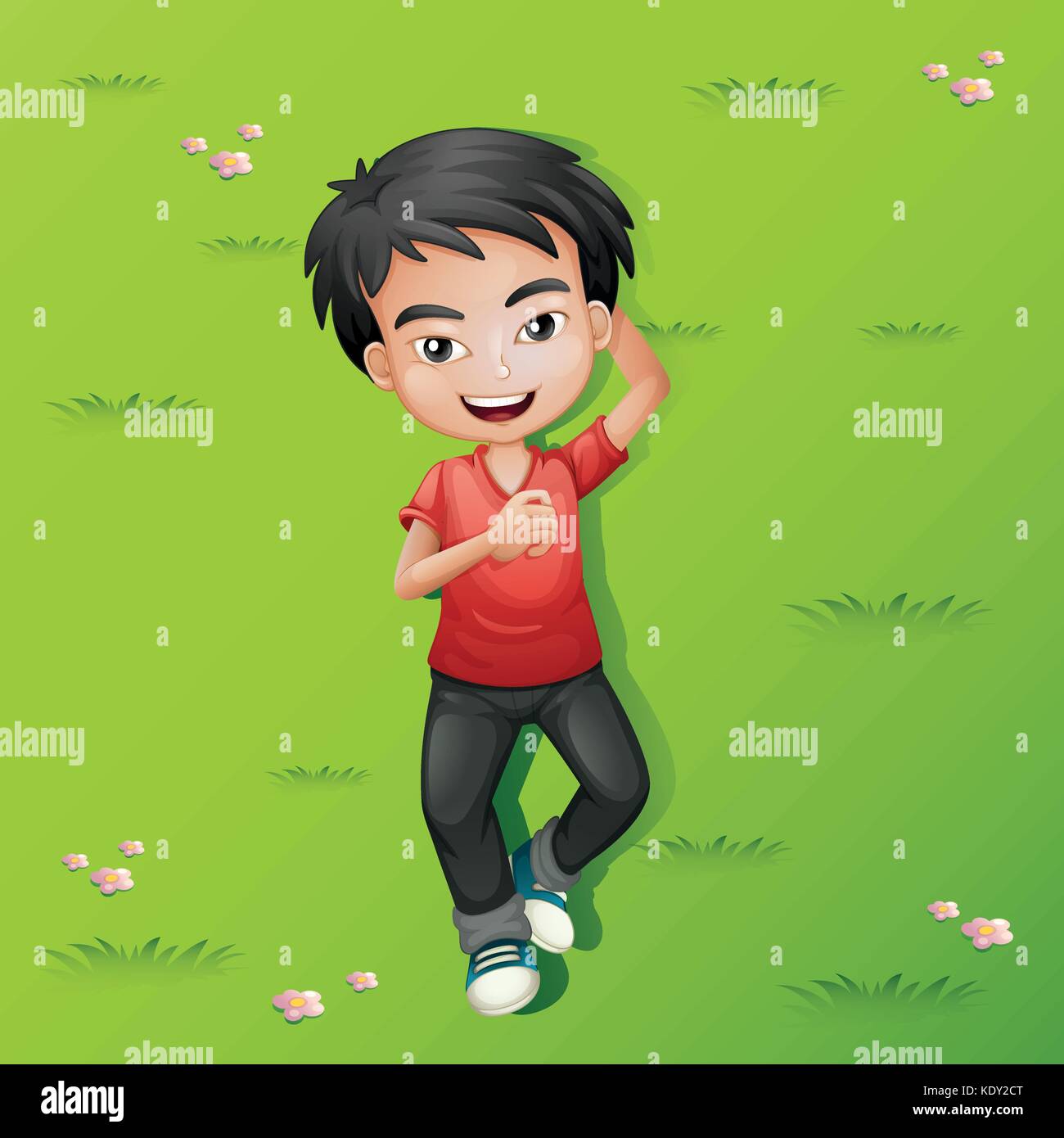 Cartoon Kid Laying Down