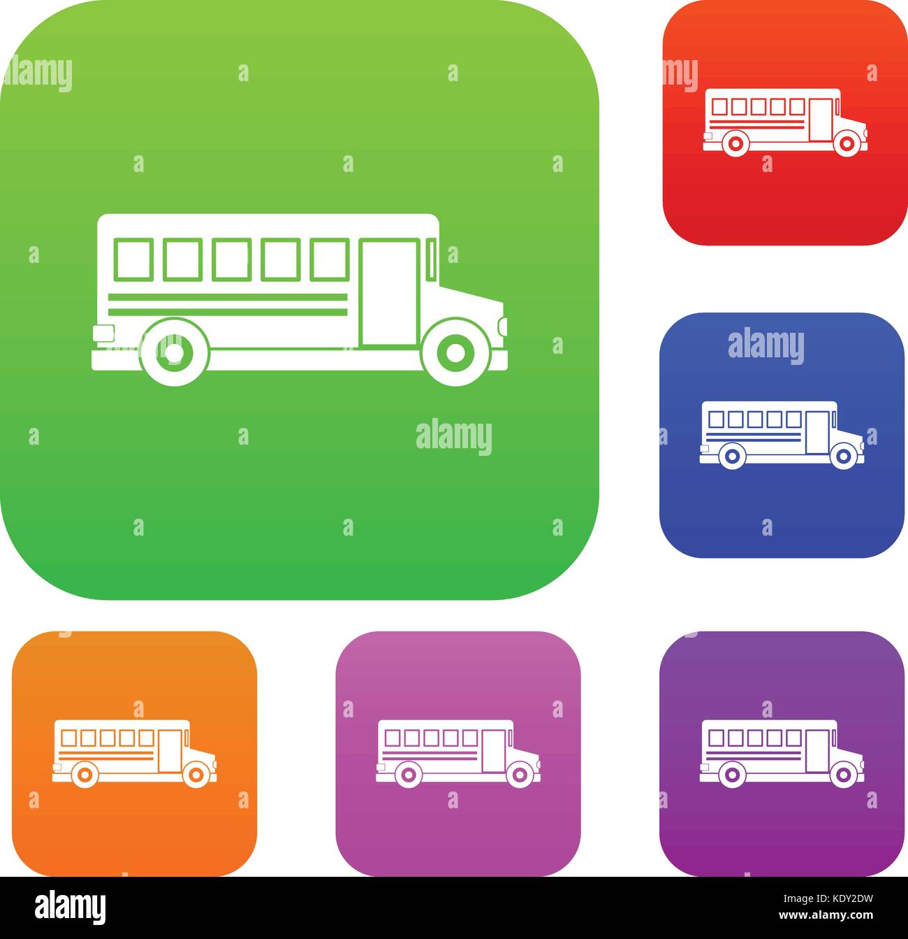 School bus set color collection Stock Vector Image & Art - Alamy