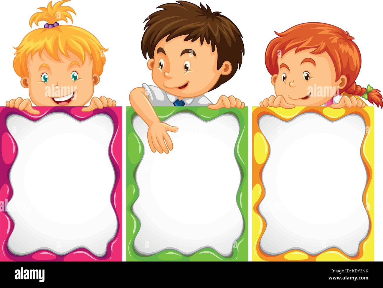Banner design with cute kids illustration Stock Vector Image & Art - Alamy