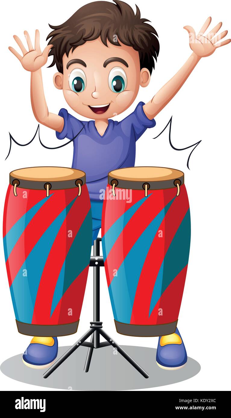 Playing the drums Stock Vector Images - Alamy