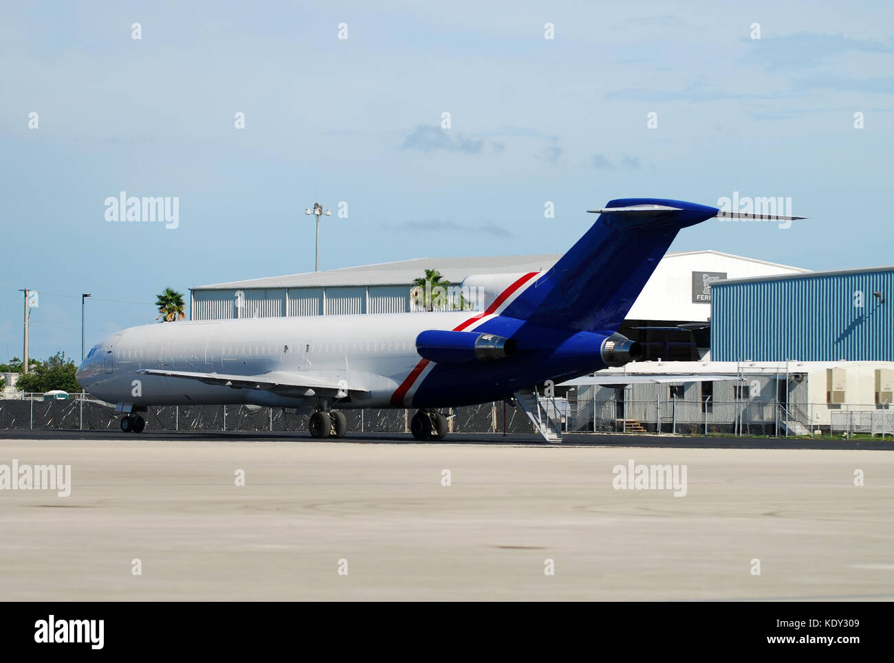 Retro jet airplane converted to cargo carrier Stock Photo - Alamy