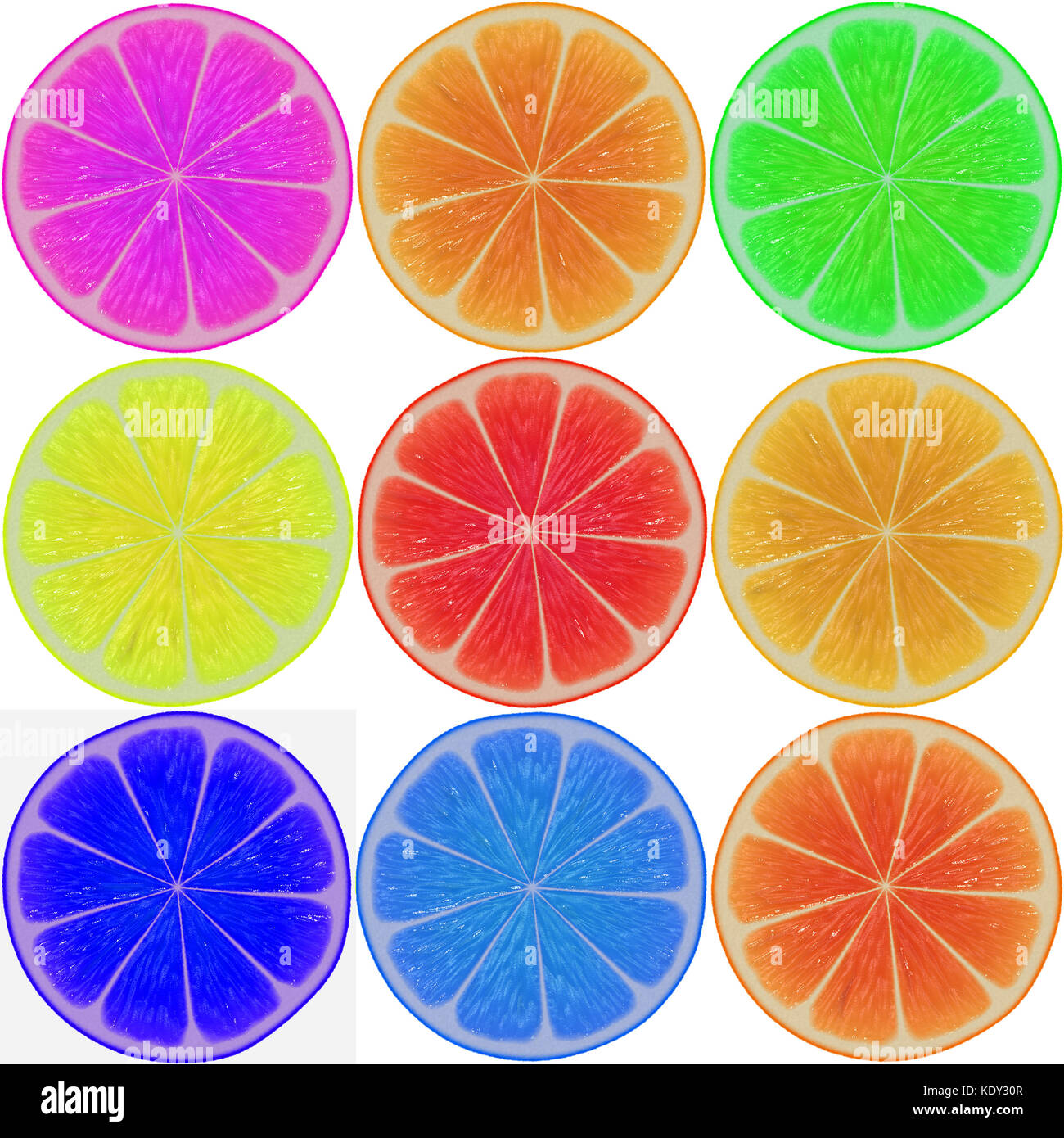 Colorful halves of citrus fruits isolated on white Stock Photo - Alamy