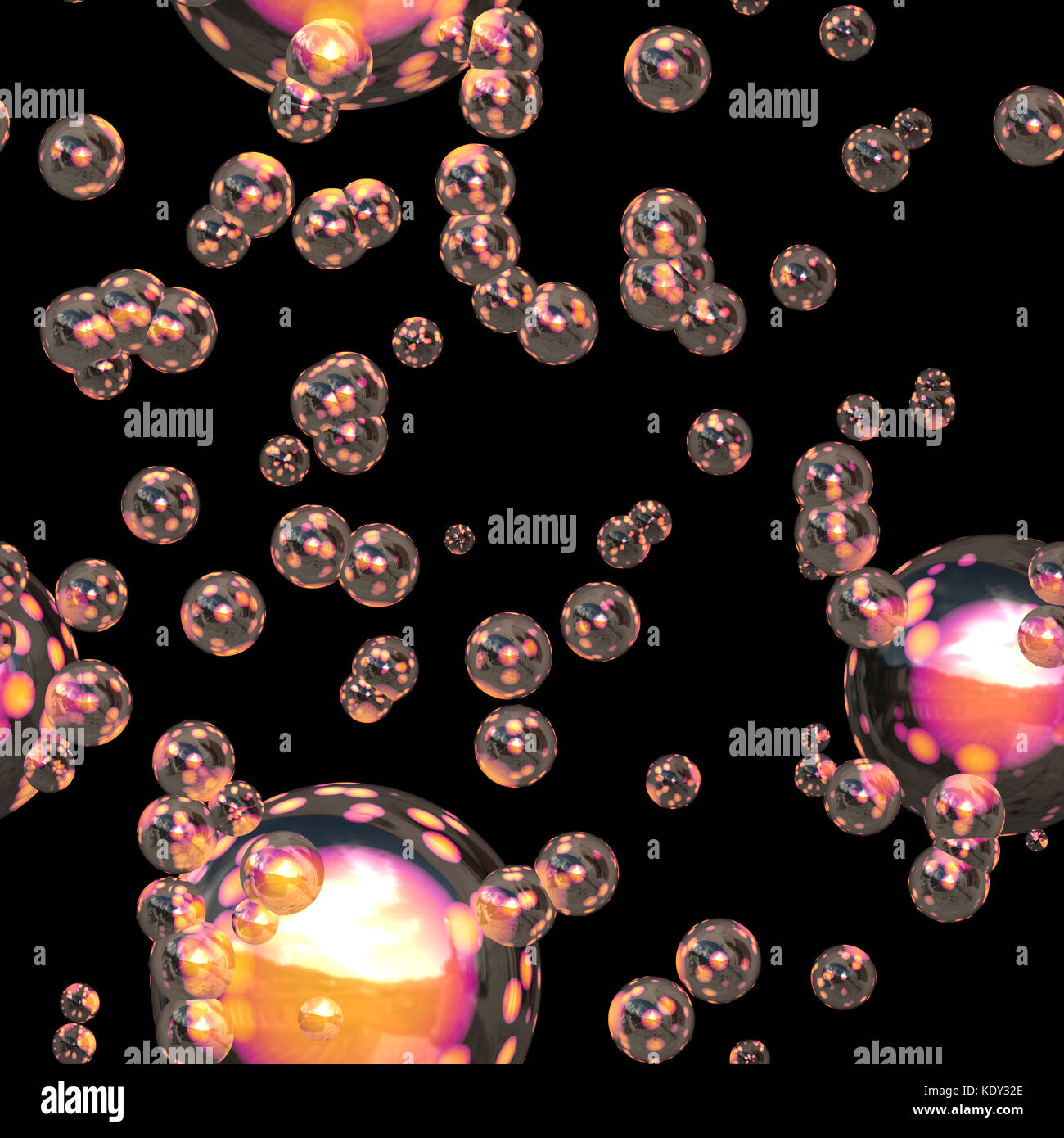 Orange colored soap bubbles floating on black Stock Photo - Alamy
