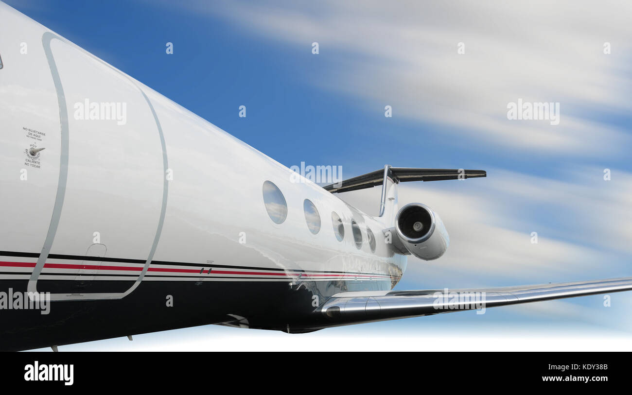 Motion blur behind charter jet airplane Stock Photo - Alamy