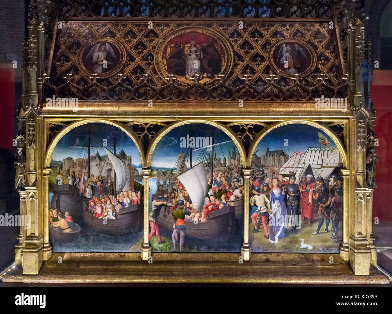 The Saint Ursula Shrine with panels by Hans Memling (c.1430-1494), oil ...