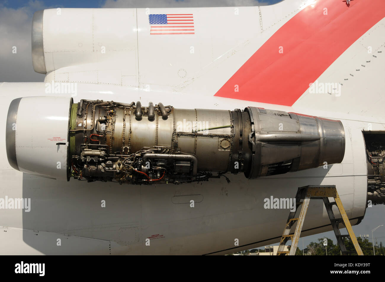 Closeup view of classic jet engine maintenance Stock Photo - Alamy