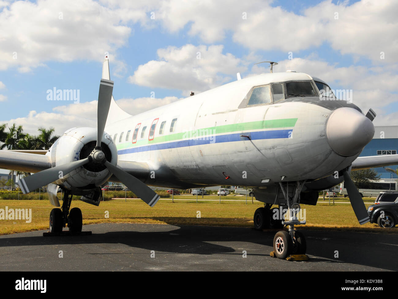 Propeller passenger airplane from the 50s Stock Photo - Alamy