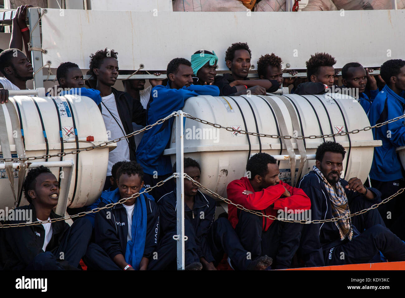 The Aquarius (SOS Mediterranee) ship arrived at the port of Palermo ...