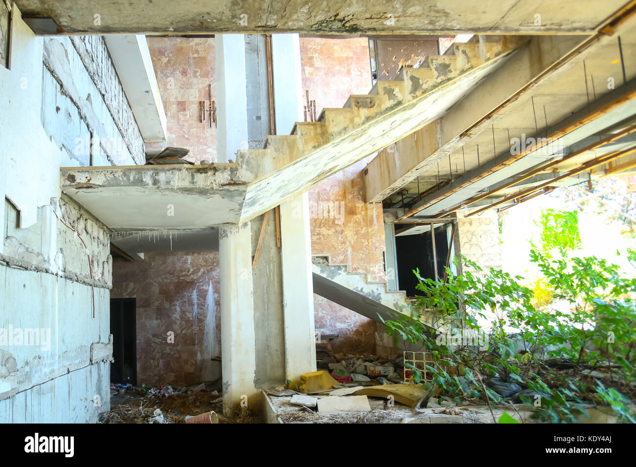The ruins of an old hotel Stock Photo - Alamy