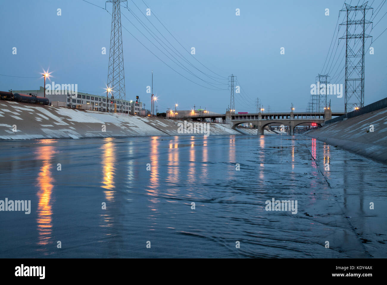 Los Angeles River, Downtown Los Angeles, California, USA Stock Photo ...
