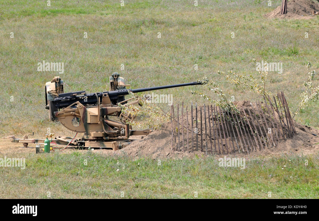 World War II era cannon on a battlefield Stock Photo - Alamy