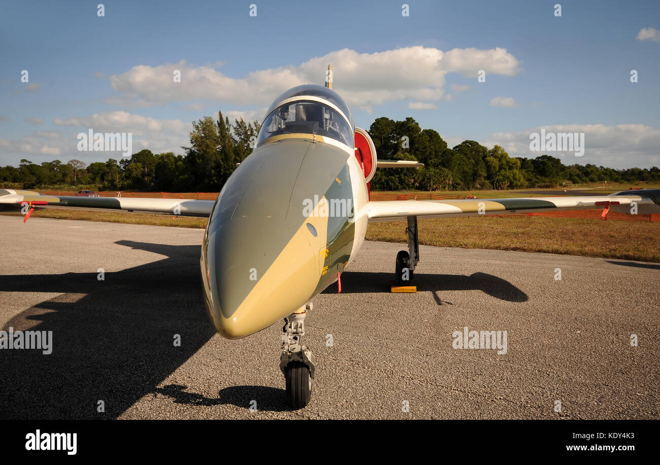 Old military jet airplane used for training purposes Stock Photo - Alamy