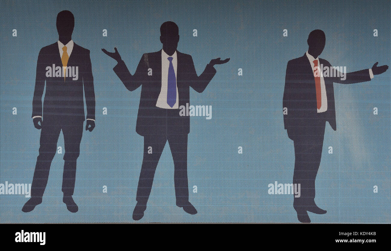 three men in different poses looking like silhouettes and graphically ...
