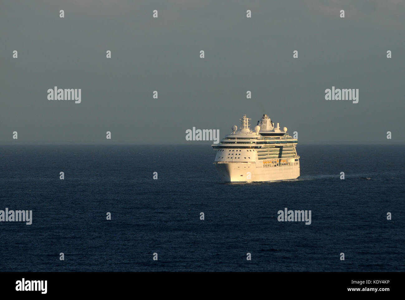 Modern white ocean liner in early morning Stock Photo - Alamy