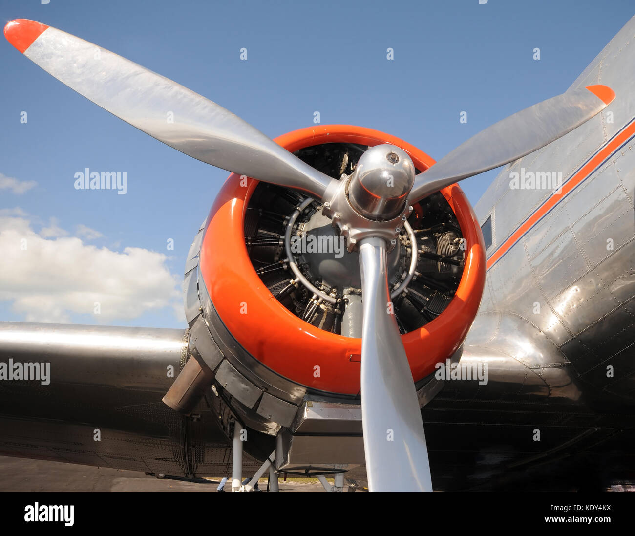 Retroairplane propeller closeup view Stock Photo - Alamy
