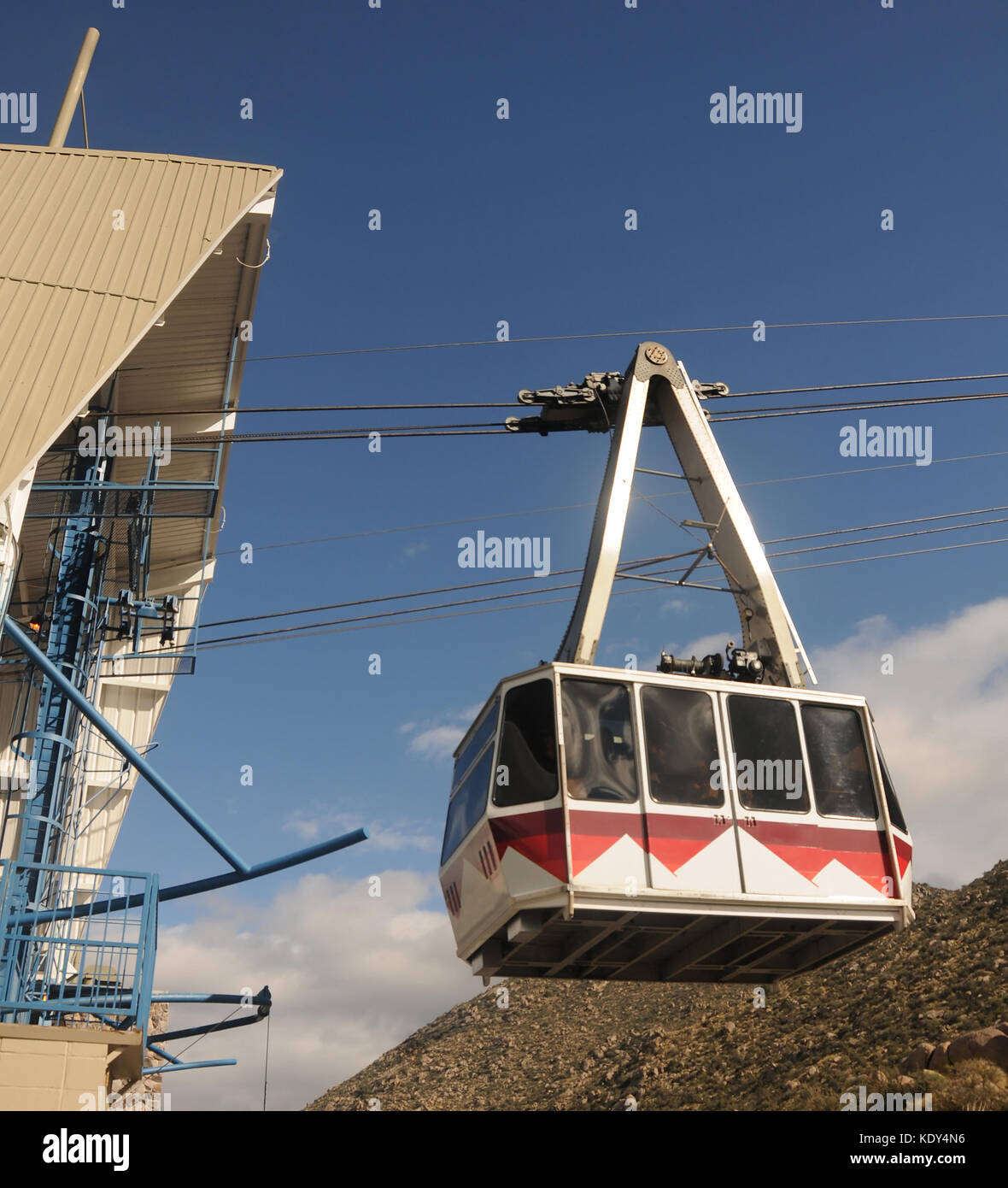 Mountain tram cabin at the end of the line Stock Photo - Alamy