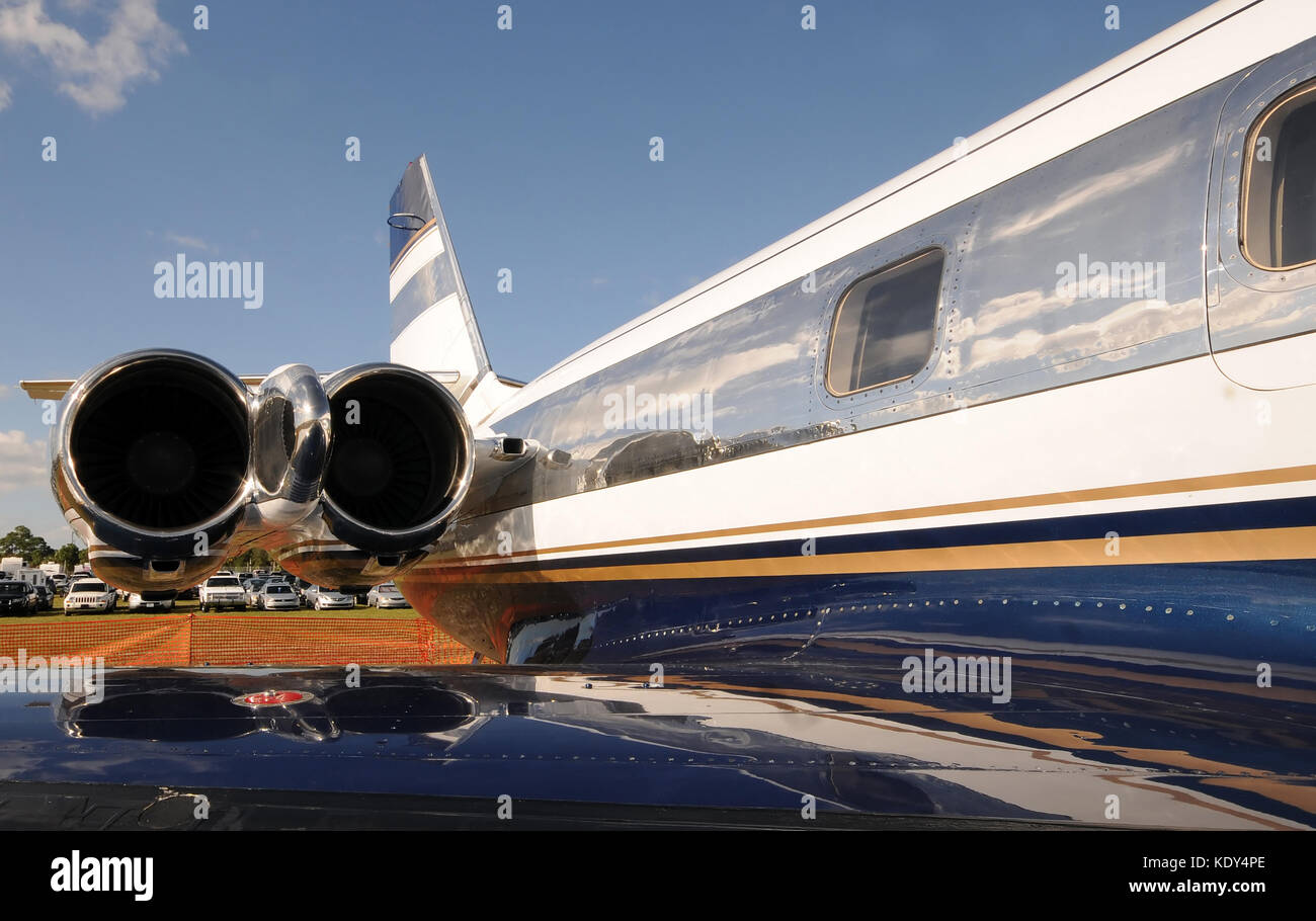 Shiny engine and fuselage of corporate jet airplane Stock Photo - Alamy