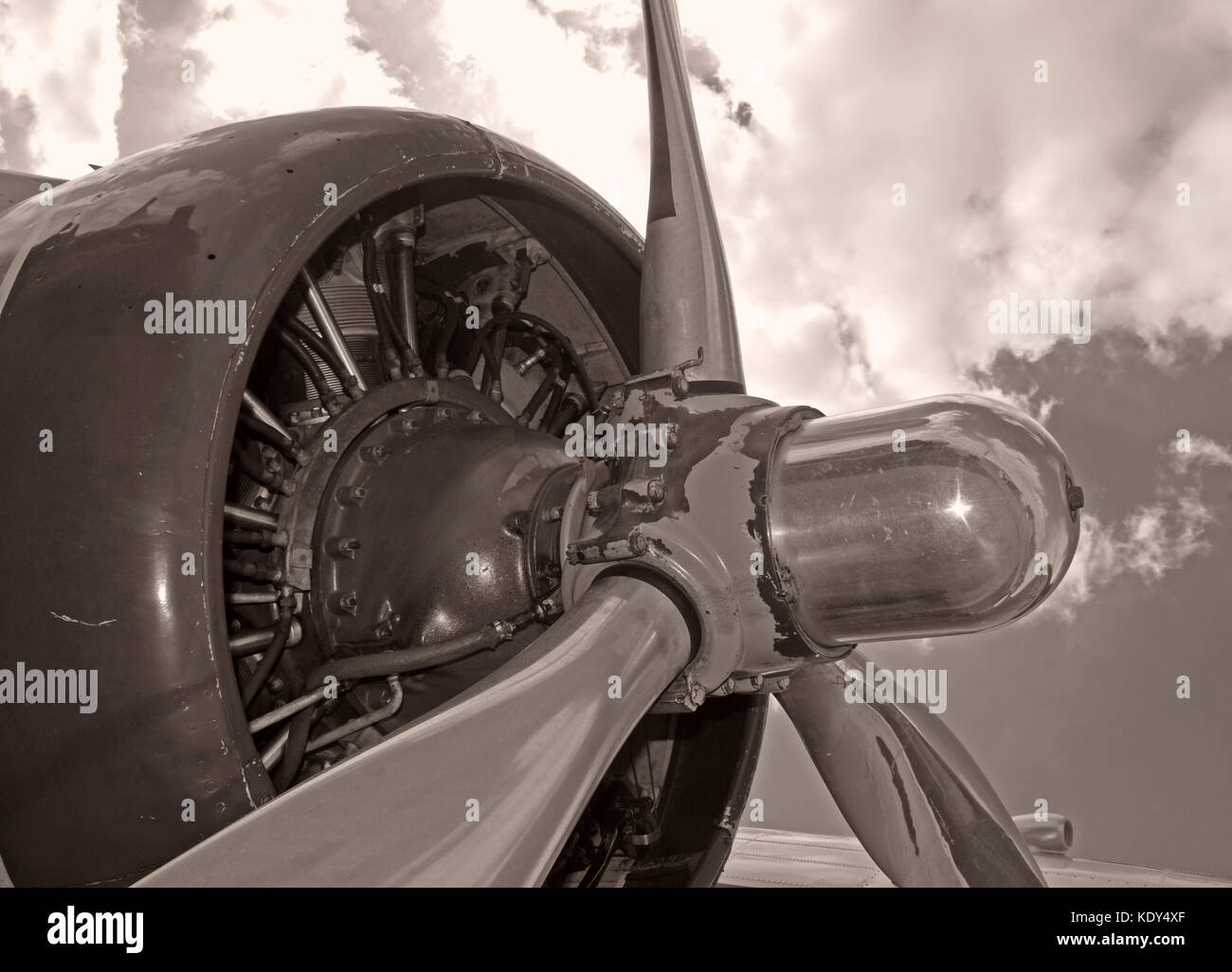 Giant airplane propeller from vintage airplane Stock Photo - Alamy