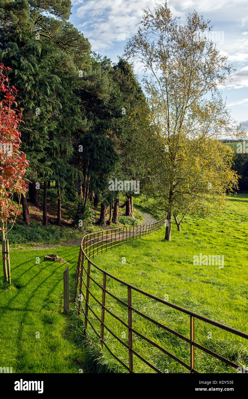 A country path and fence Stock Photo - Alamy
