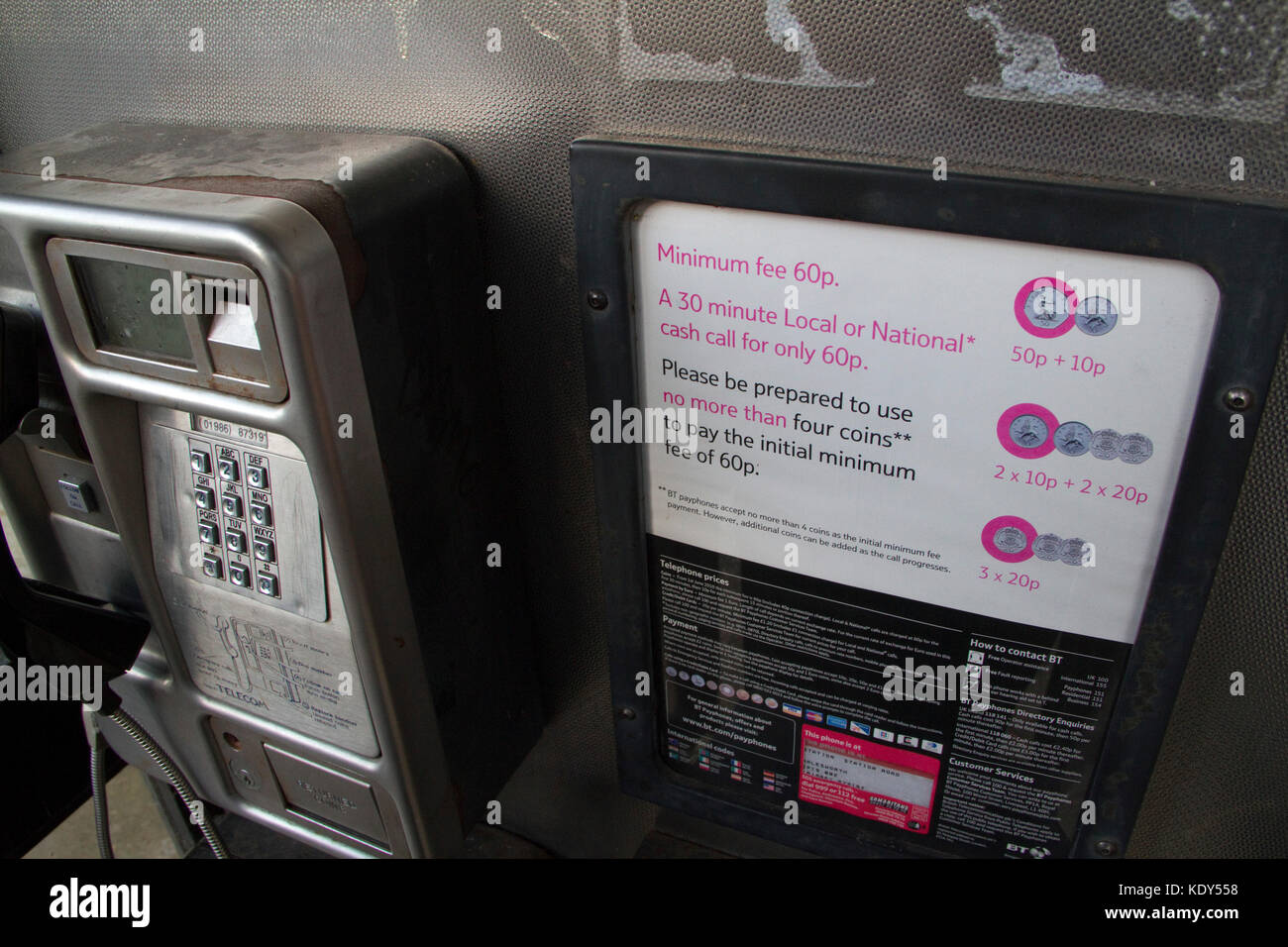 Instructions on how to use a fast disappearing British payphone, this ...