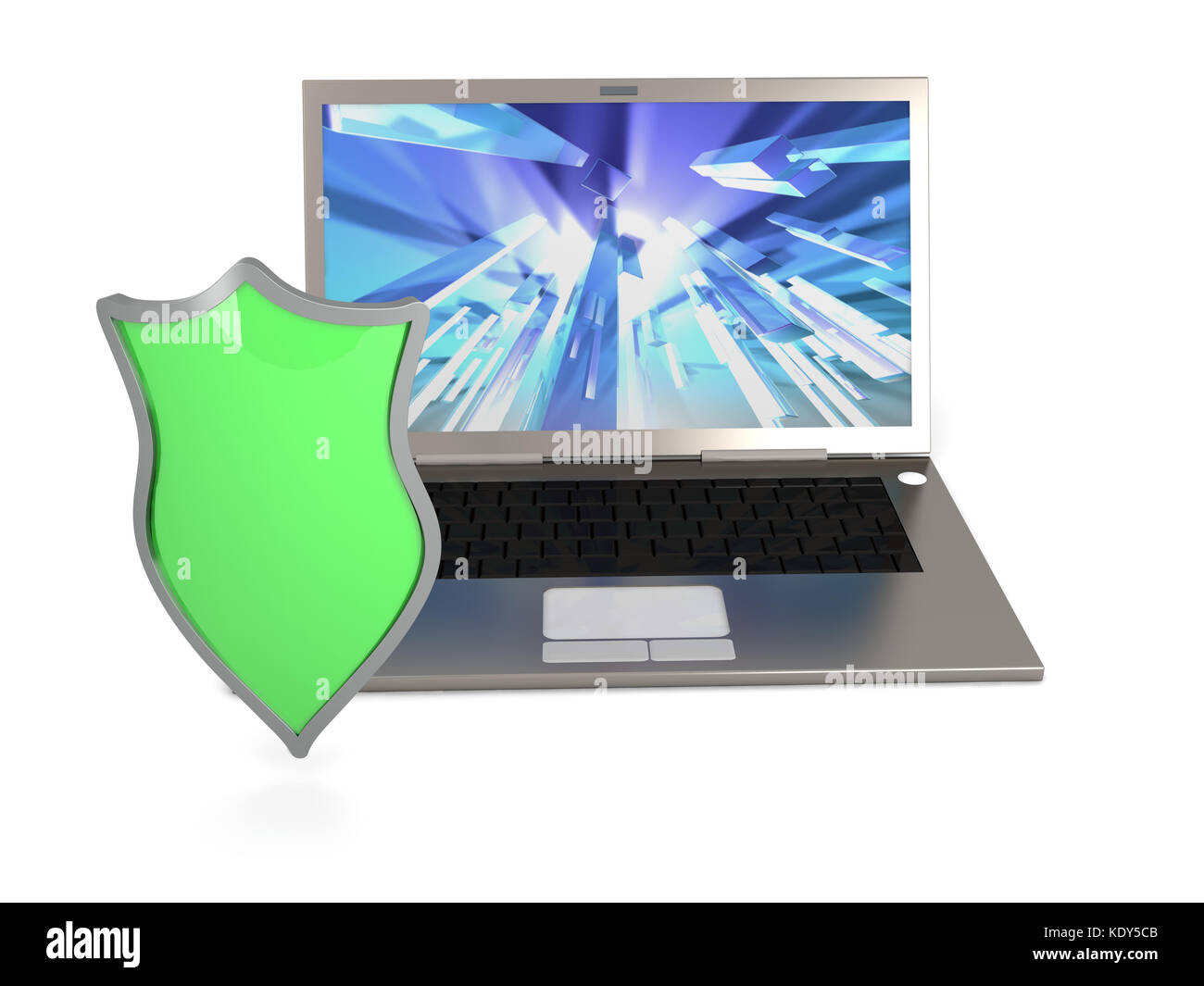 Computer protected shield concept Cut Out Stock Images & Pictures - Alamy