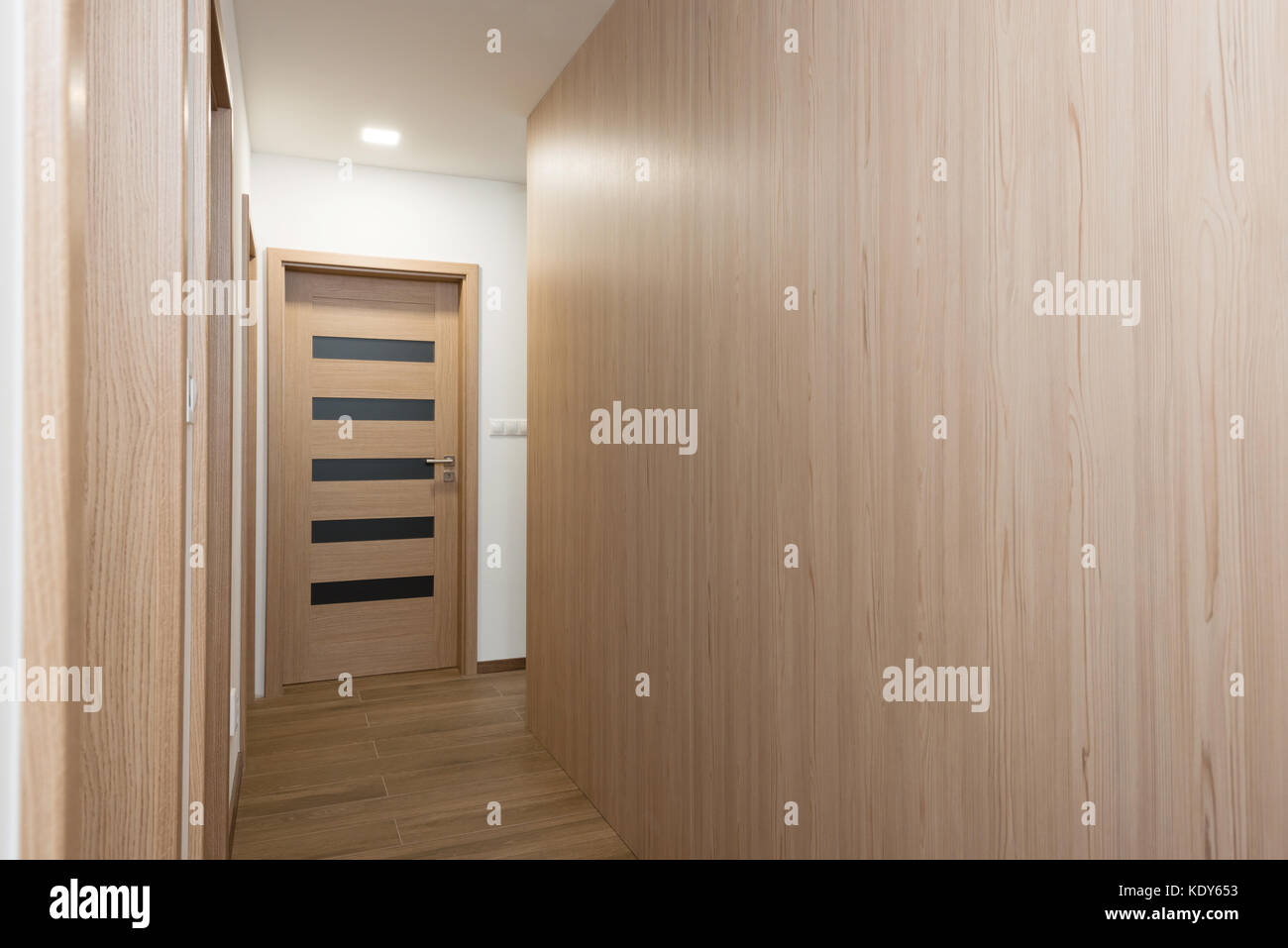Passage to rooms in contemporary house interior Stock Photo - Alamy