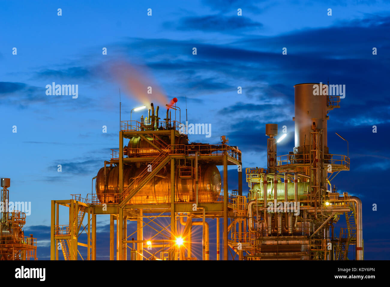 Close up view, Oil refinery at twilight with sky background Stock Photo ...