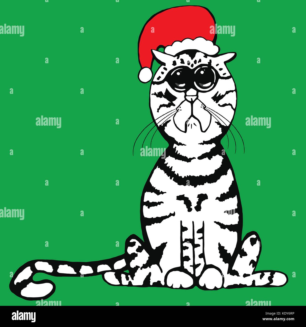 Sad Christmas Kitty Stock Vector Image & Art - Alamy