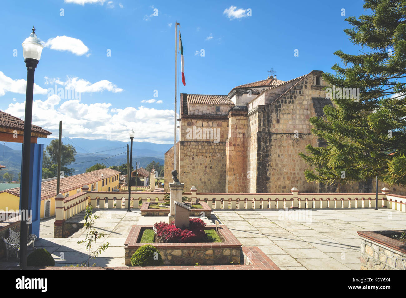 Beautiful old church in Capulalpam de Mendez village in the highlands ...
