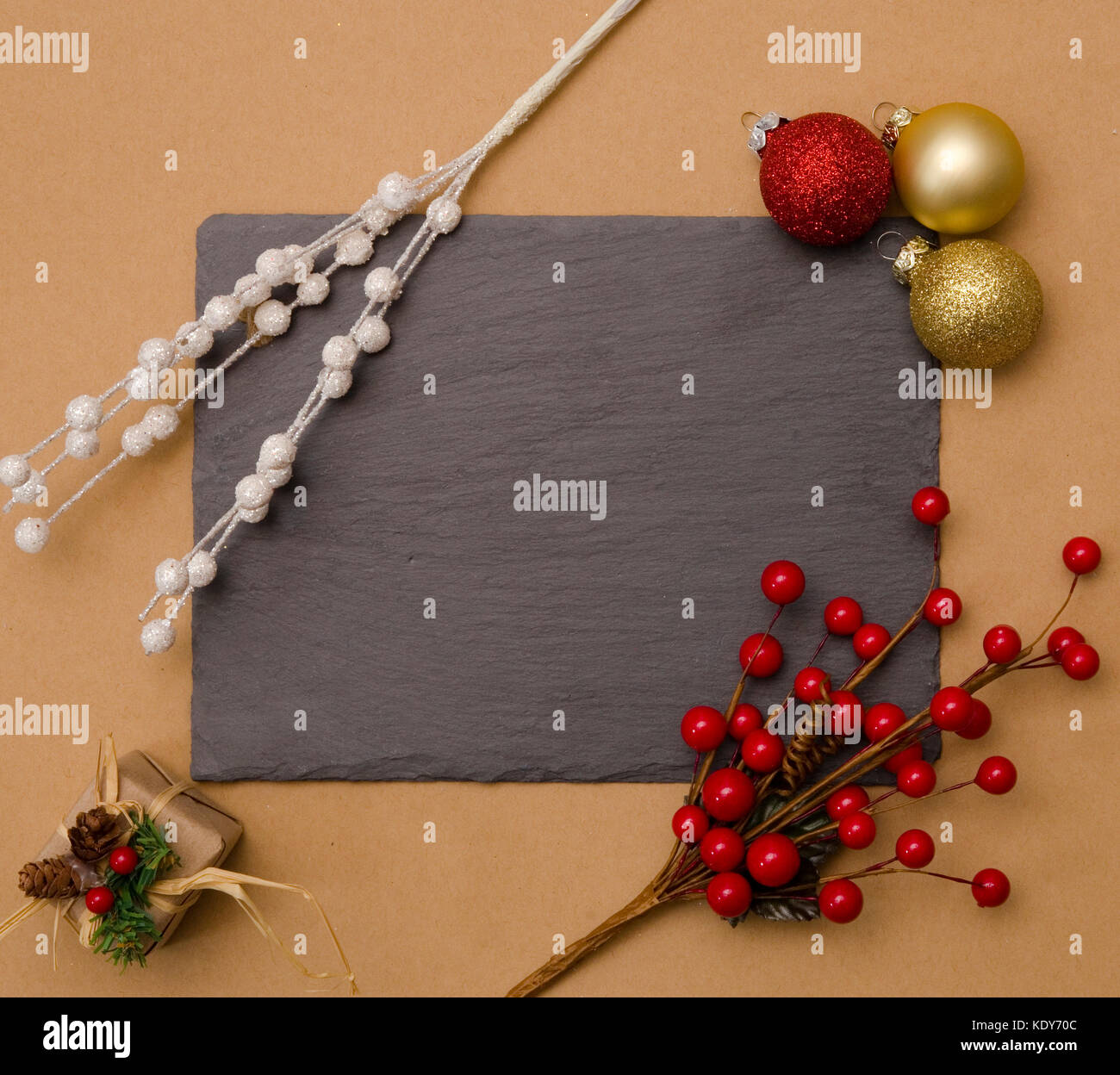 A Christmas Themed Background - Add your own writing Stock Photo - Alamy