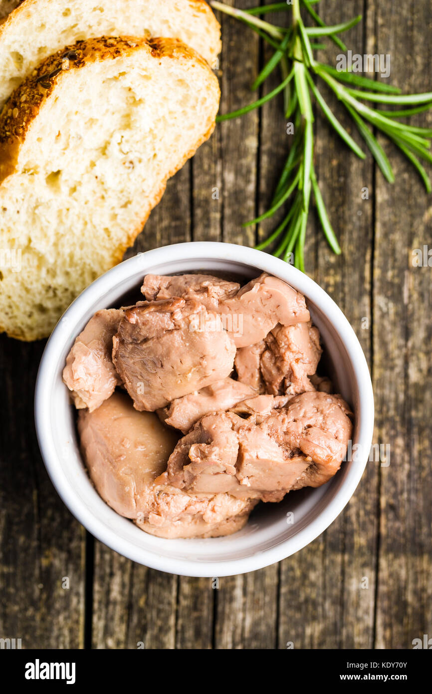 Cod liver in oil in bowl Stock Photo - Alamy