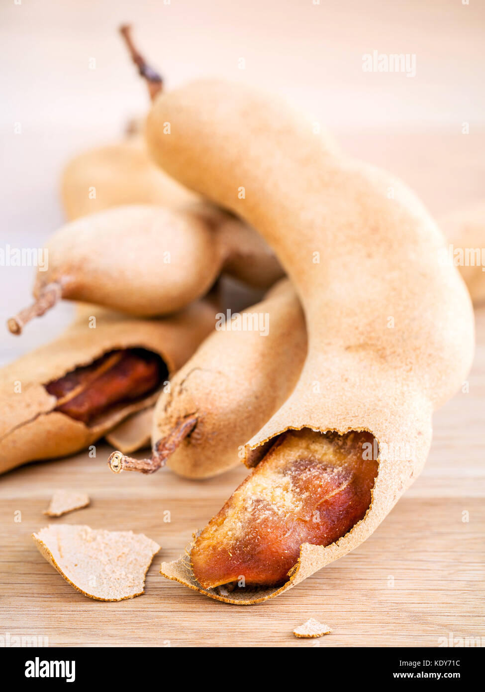 Close up tamarind for homemade skin care and body scrub set up on ...
