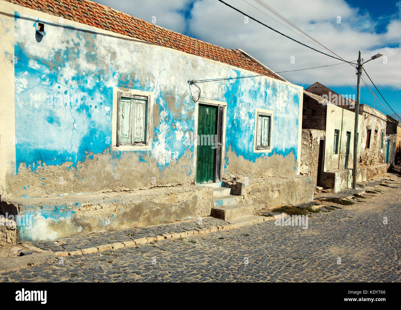 Scenic View of old buildings and villages on Cape Verde in Summer on a ...