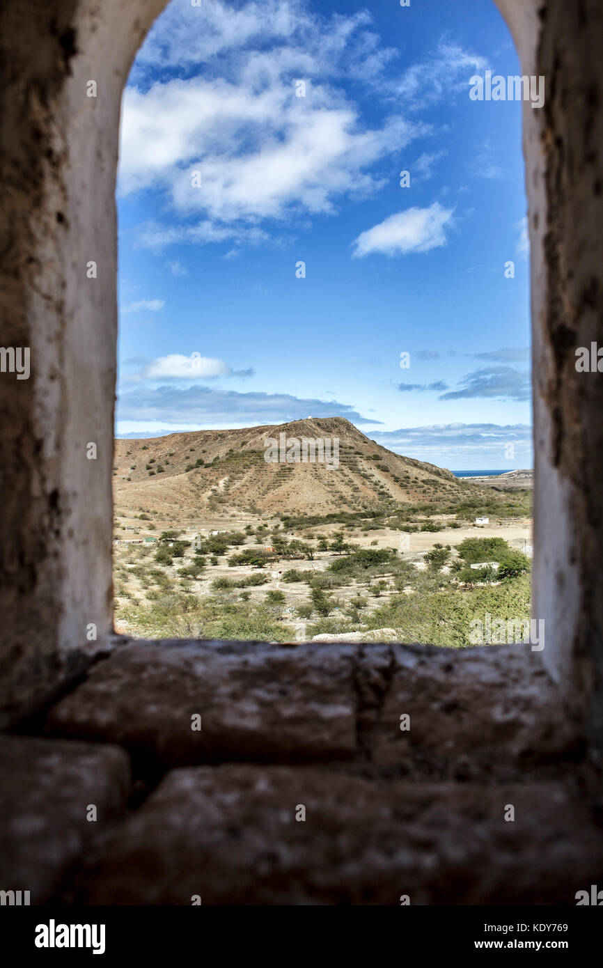 Scenic View of old buildings and villages on Cape Verde in Summer on a ...