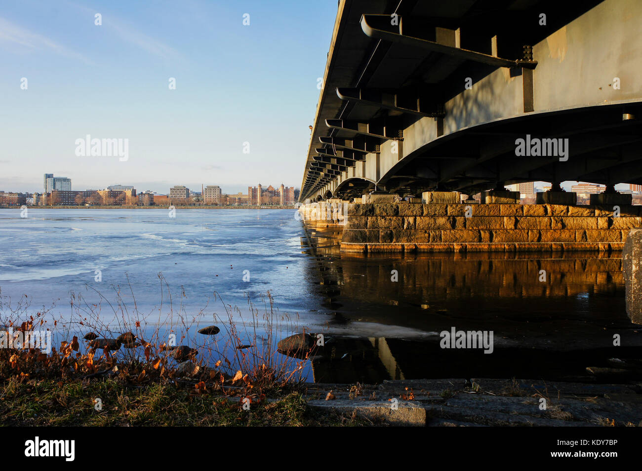 The River Street Bridge at Boston, Massachusetts, United States Stock ...