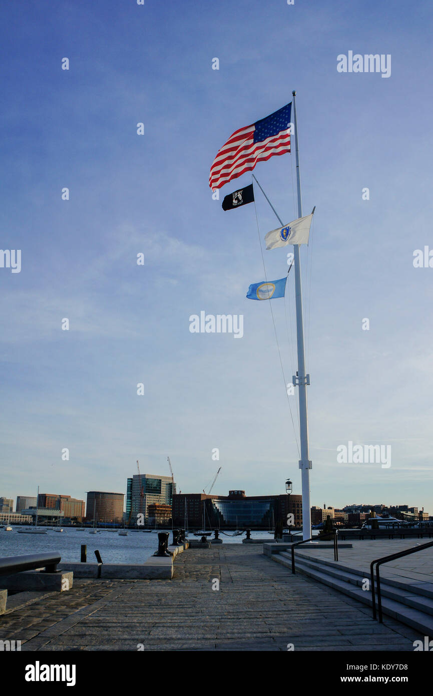 Boston american flags hi-res stock photography and images - Alamy