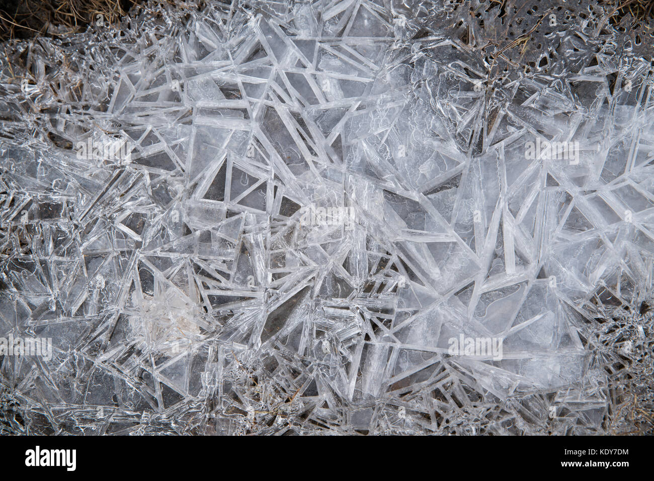 Texture of snow and ice flake from frozen place in nature at Zero-Point ...